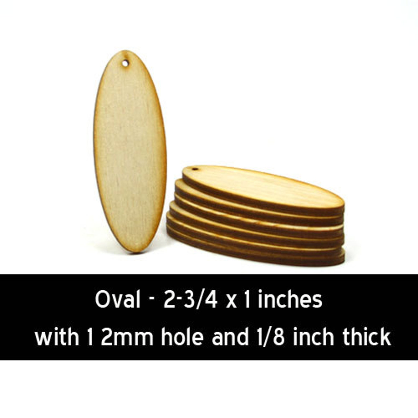 Unfinished Wood Oval 2-3/4 Inches Tall by 1 Wide and 1/8 | Etsy