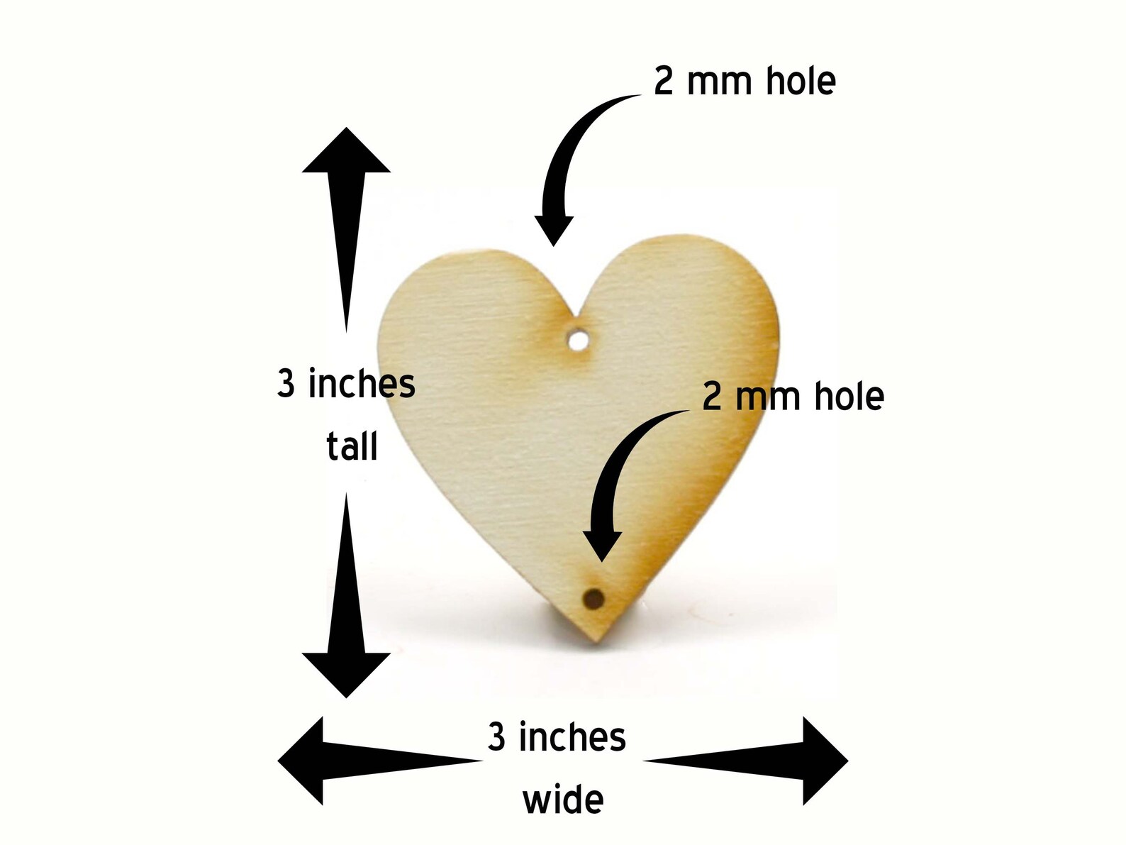 Unfinished Wood Heart - 3 Inches Tall by 3 Inches Wide and 1/8 Inch ...