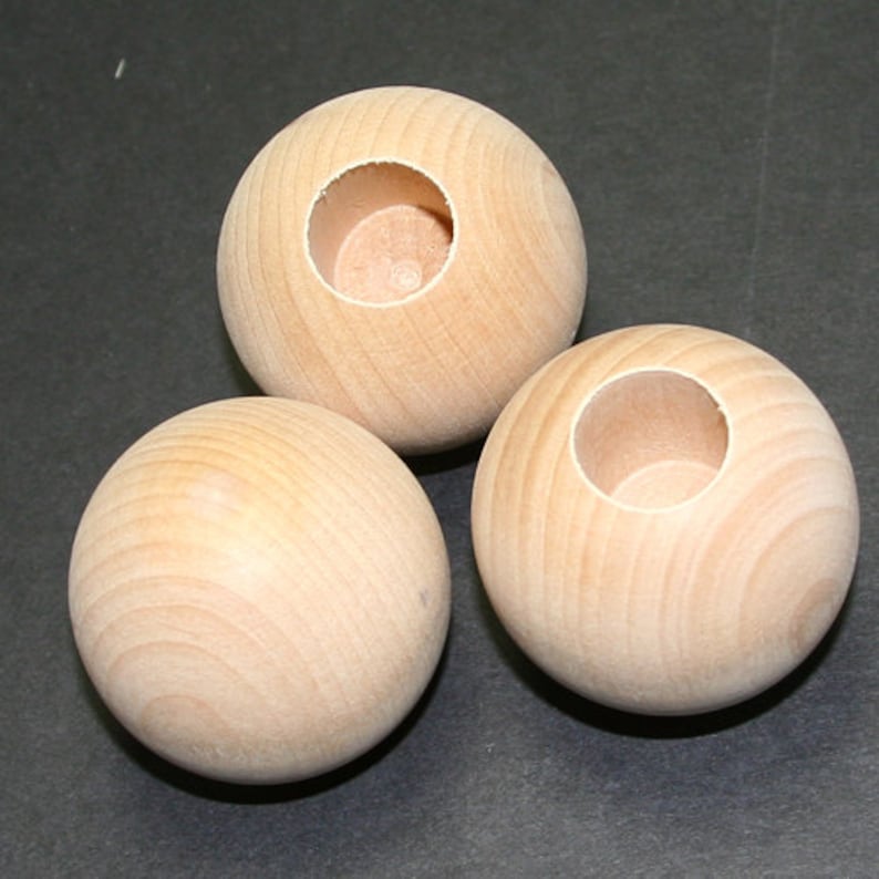 Unfinished Wood Ball Dowel Cap 1-1/2 Inches in Diameter With - Etsy