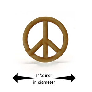 Unfinished Wood Peace Sign - 2 Inches in Diameter and 1/8 Inch Thick ...
