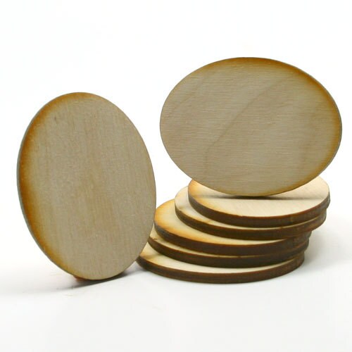Unfinished Wood Oval - 2 Inches Tall by 1-1/2 Inches Wide and 1/8 Inch ...