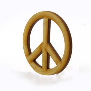 Unfinished Wood Peace Sign - 1-1/2 Inch in Diameter and 1/8 Inch Thick ...