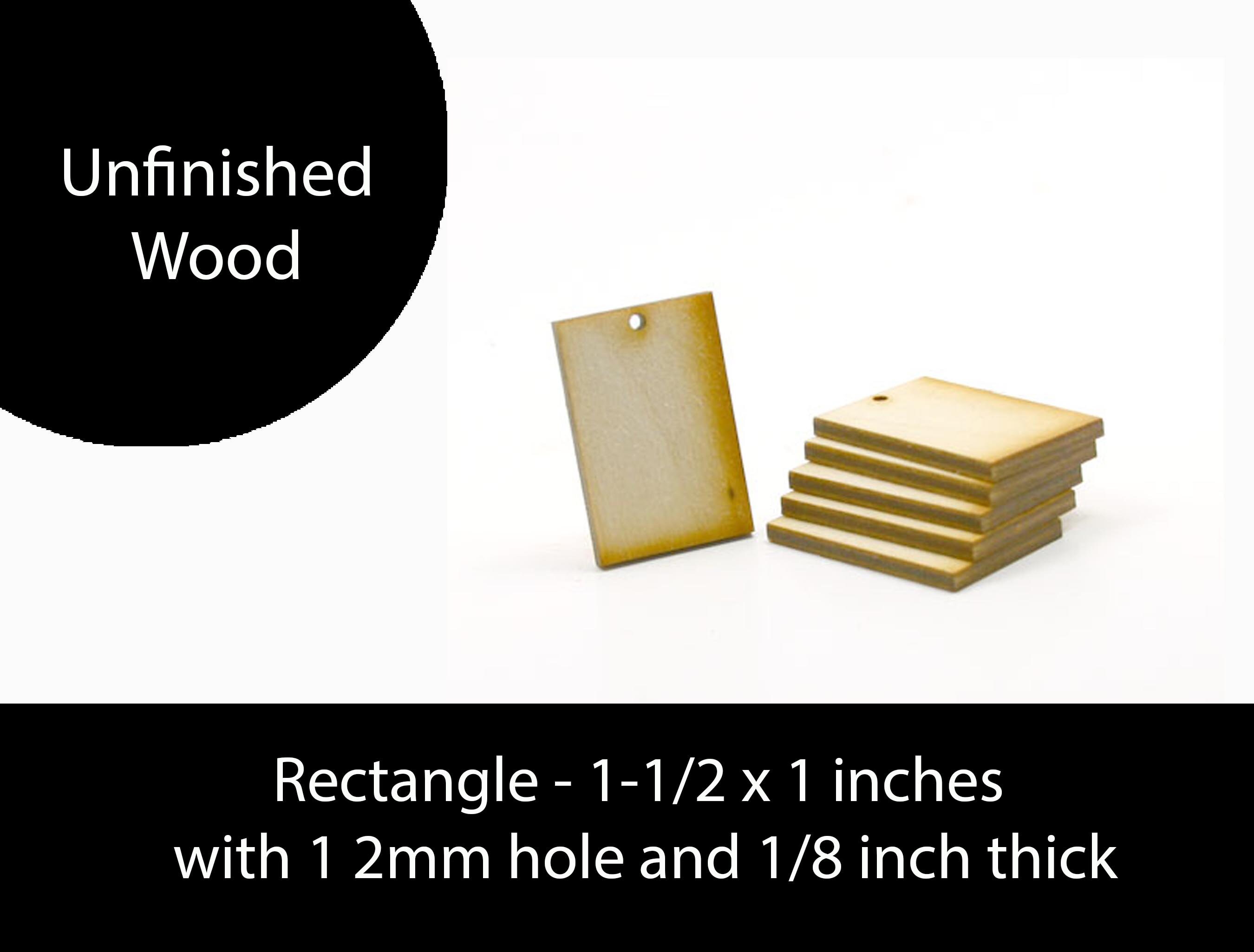 Unfinished Wood Rectangle 1-1/2 Tall by 1 Inch Wide and 1/8 | Etsy