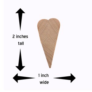 Unfinished Wood Heart Primitive - 2 Inches Tall by 1 Inch Wide and 1/8 ...