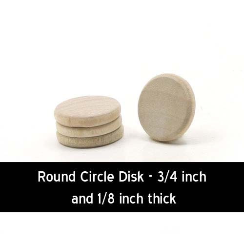 Unfinished Wood Round Circle Disk 3/4 in diameter and 1/8 | Etsy