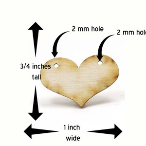 Unfinished Wood Heart Country - 1 Inch Wide by 3/4 Inches Tall and 1/8 ...