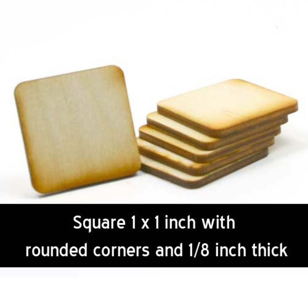Unfinished Wood Square - 1 Inch by 1 Inch by 1/8 Inch Thick With ...