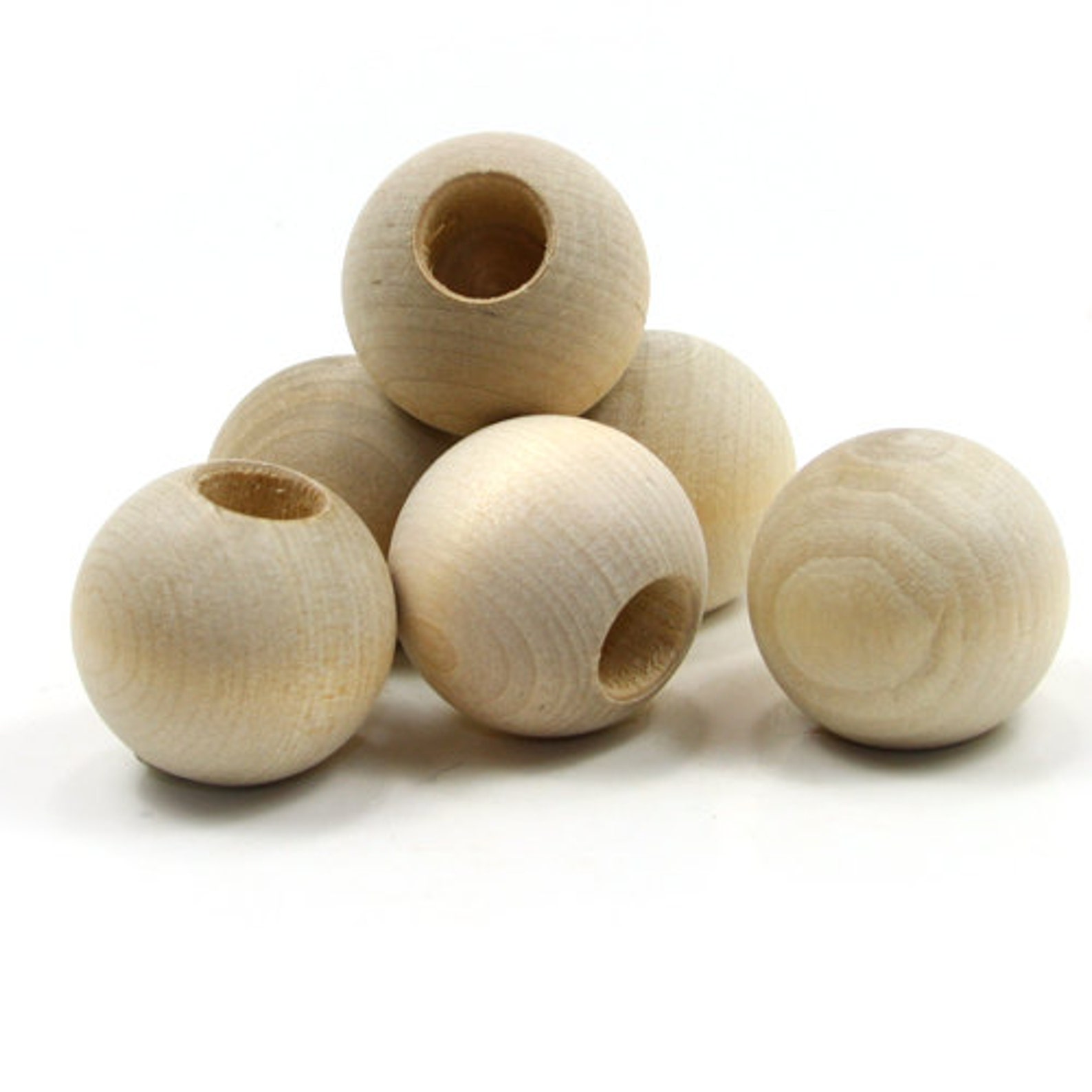 Unfinished Wood Ball Dowel Cap - 1-1/4 Inches in Diameter With 1/2 Inch ...
