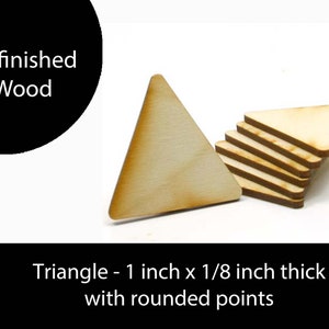 Unfinished Wood Triangle - 1 Inch Tall by 1 Inch Wide and 1/8 Inch ...