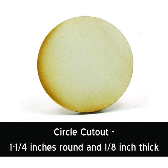 Unfinished Wood Circle Cutout 1-1/4 inches in diameter and | Etsy