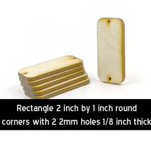 Unfinished Wood Rectangle - 2 Inches Tall by 1 Inch Wide and 1/8 Inch ...