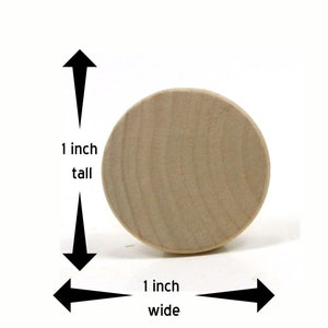 Unfinished Wood Round Circle Disk - 1 Inch in Diameter and 1/8 Inch ...