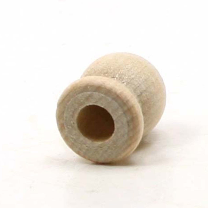 Unfinished Wood Finial Dowel Cap End - 3/4 X 19/32 Inch With 1/4 Inch ...