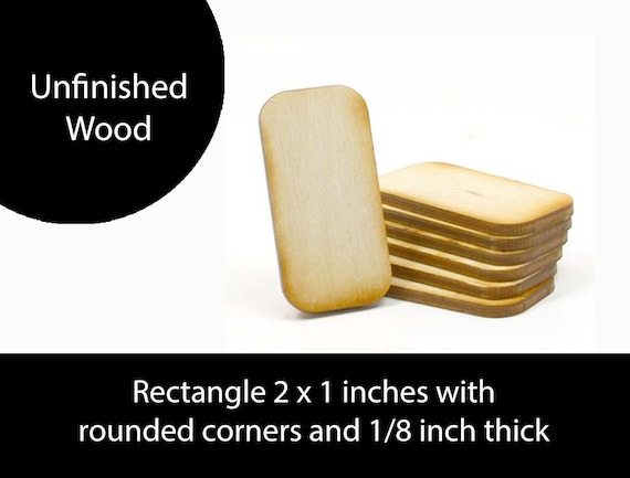 Unfinished Wood Rectangle 2 Inches Tall by 1 Inch Wide and | Etsy