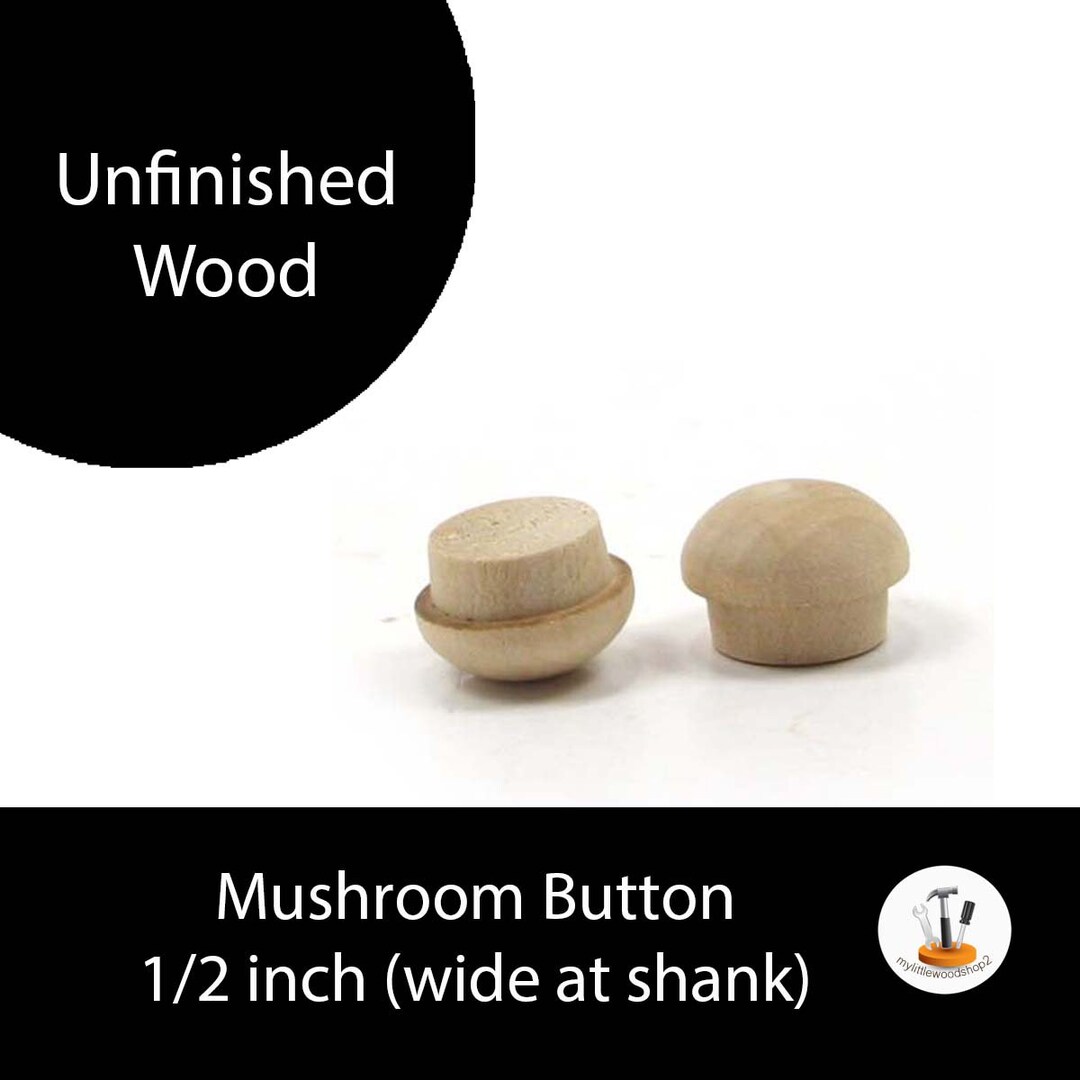 Unfinished Wood Mushroom Button - 1/2 Inch in Diameter Wooden Shapes - Etsy