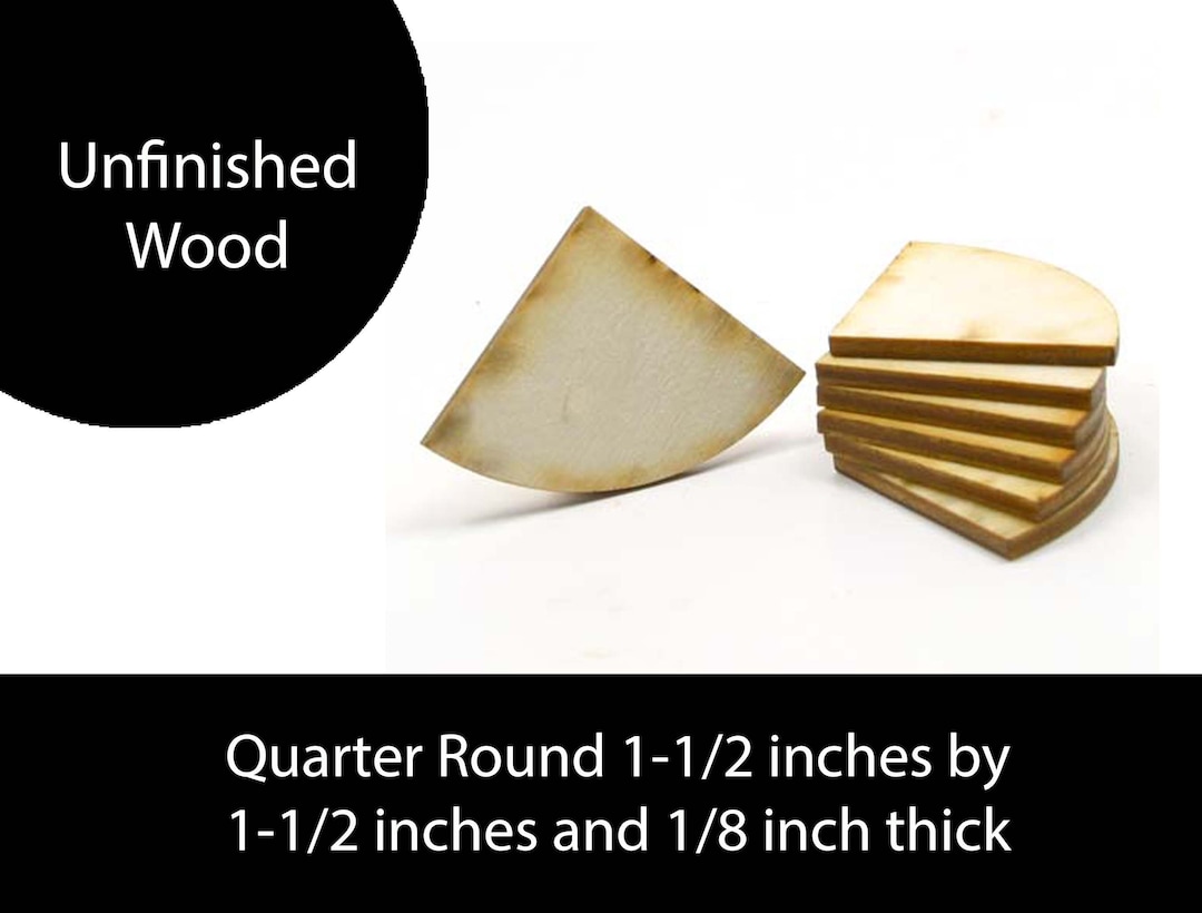 Unfinished Wood Circle Cutout Quarter - 1-1/2 Inches Wide by 1-1/2 Tall ...