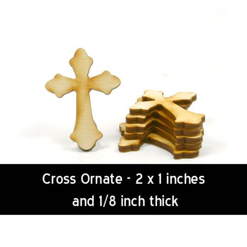 Unfinished Wood Cross Ornate 2 inches tall by 1-1/2 inches | Etsy