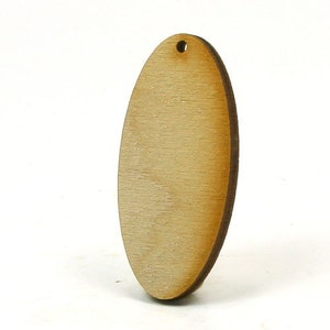 Unfinished Wood Oval - 2 Inches Tall by 1 Inch Wide and 1/8 Inch With 1 ...