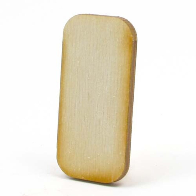 Unfinished Wood Rectangle - 2 Inches Tall by 1 Inch Wide and 1/8 Inch ...