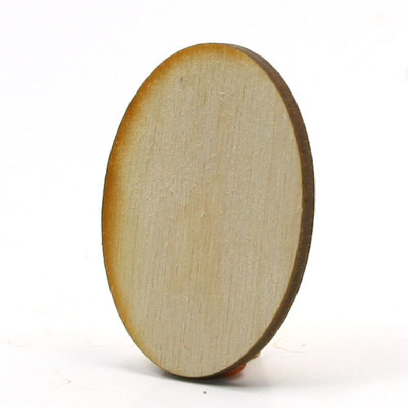 Unfinished Wood Oval - 2 Inches Tall by 1-1/2 Inches Wide and 1/8 Inch ...