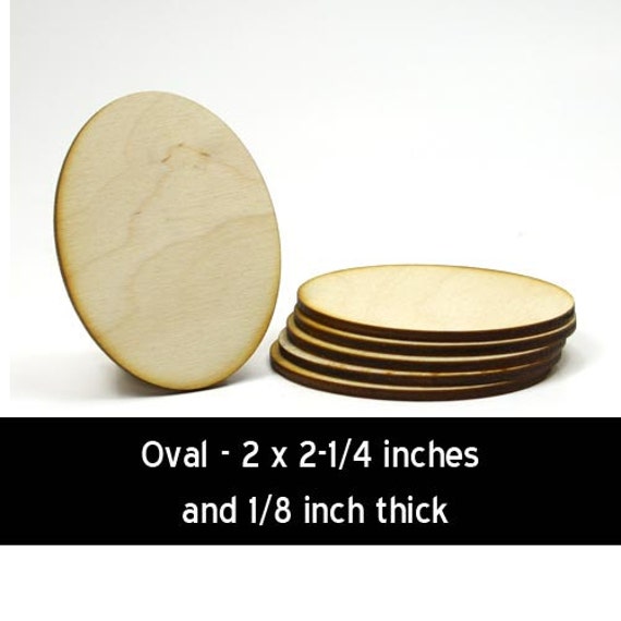 Unfinished Wood Oval 3 inches tall by 2-1/4 inches wide and | Etsy