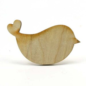 Unfinished Wood Love Bird - 2 Inch Wide by 1 Inch Tall and 1/8 Inch ...