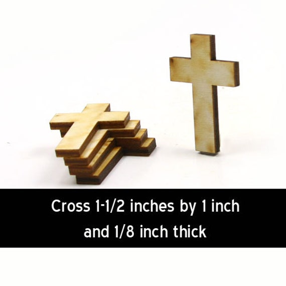 Unfinished Wood Cross 1-1/2 inches by 1 inch and 1/8 inch | Etsy