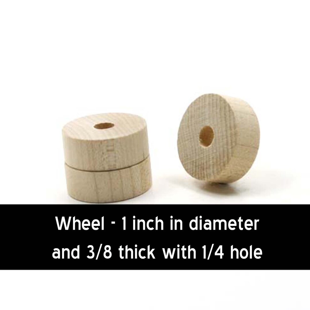 Unfinished Wood Circle Cutout Wheel - 1 Inch in Diameter and 3/8 Inch ...