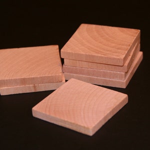 Unfinished Wood Square - 2 Inches by 2 Inches and 1/4 Inch Thick Wooden ...