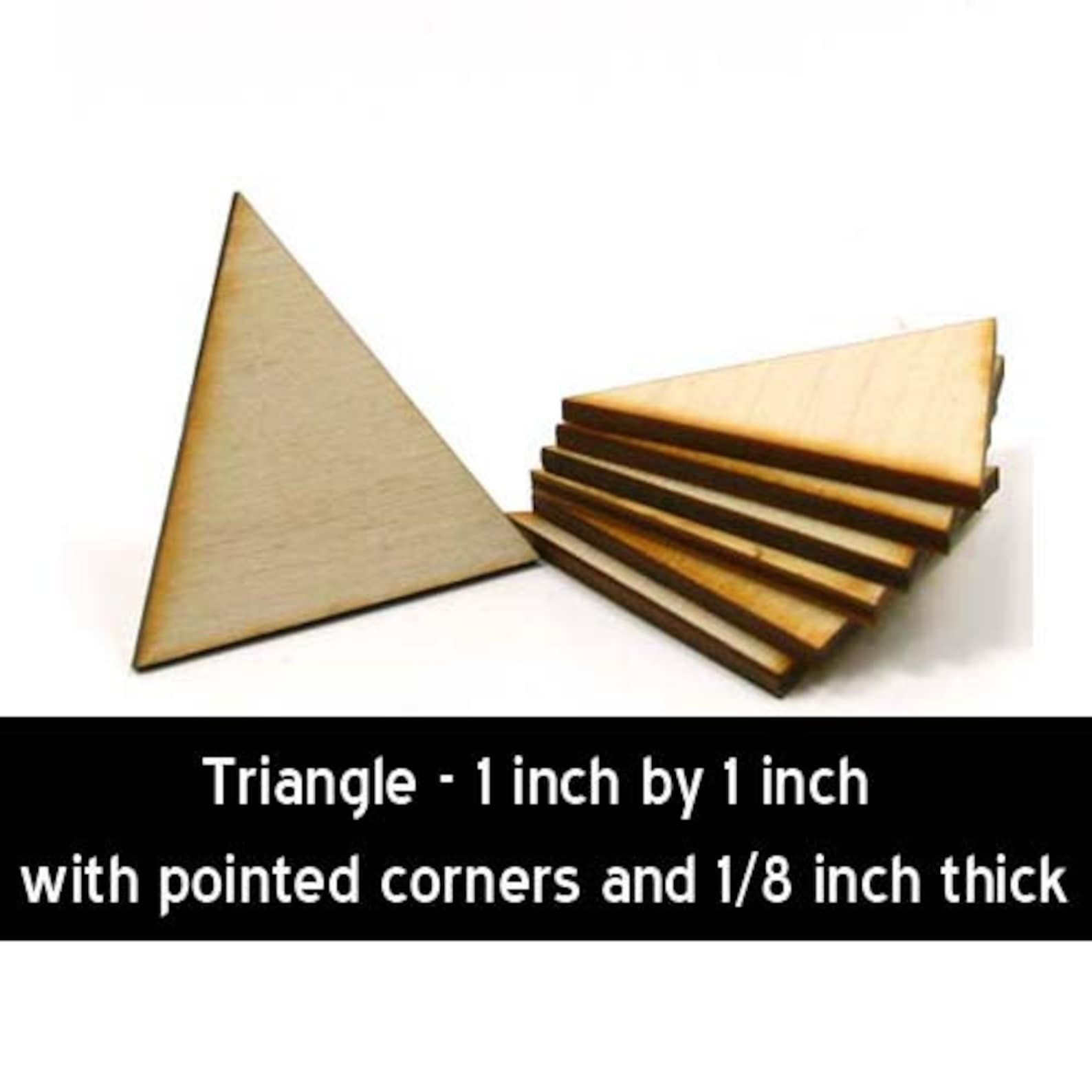 Unfinished Wood Triangle with pointed corners 1 inch by 1 | Etsy