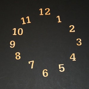 15 - Numbers on a Clock 2 Inch by 1/8 Inch Sans Serif Font Unfinished ...