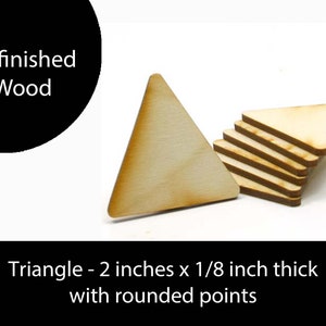 Unfinished Wood Triangle - 2 Inches Tall by 2 Inches Wide and 1/8 Inch ...