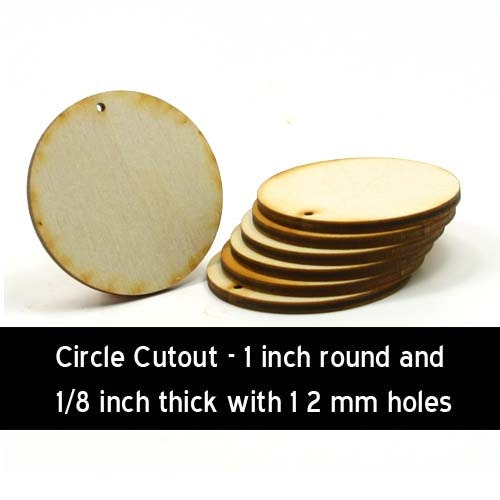 Unfinished Wood Circle Cutout 3/4 Inch in Diameter With 3/8 - Etsy