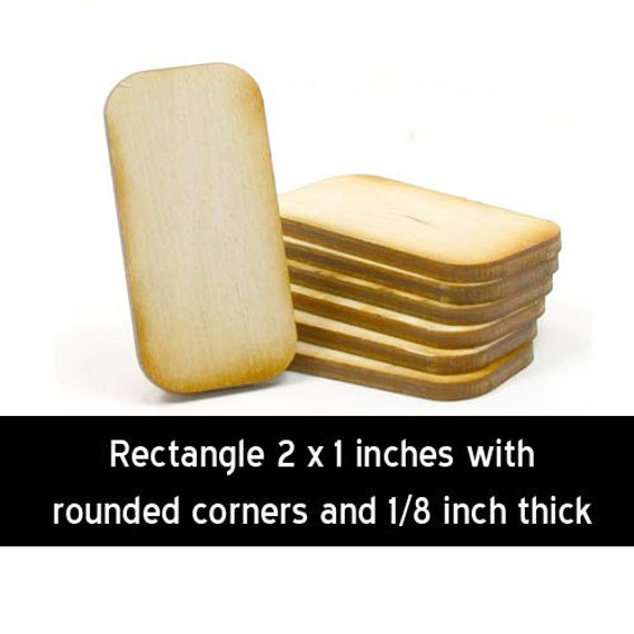 Unfinished Wood Rectangle 2 inches tall by 1 inch wide and | Etsy