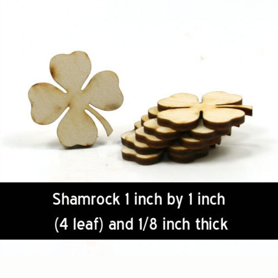 Shamrock Unfinished Wood 1 Inch Wide by 1 Inch Tall and 1/8 | Etsy