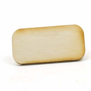 Unfinished Wood Rectangle - 2 Inches Tall by 1 Inch Wide and 1/8 Inch ...