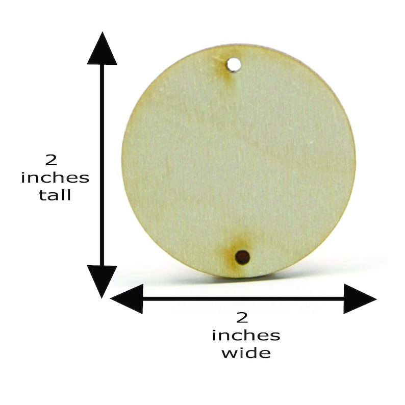 Circle Cutout - 2 Inches in Diameter and 1/8 Inch Thick With 2 2mm Hole ...