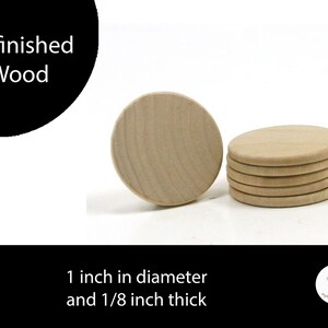 Unfinished Wood Round Circle Disk - 1 Inch in Diameter and 1/8 Inch ...