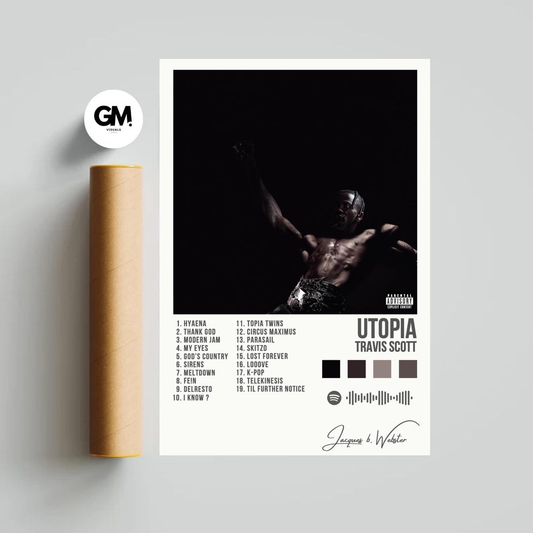 Utopia Travis Scott Album Art Tracklist & Spotify Code Perfect for ...