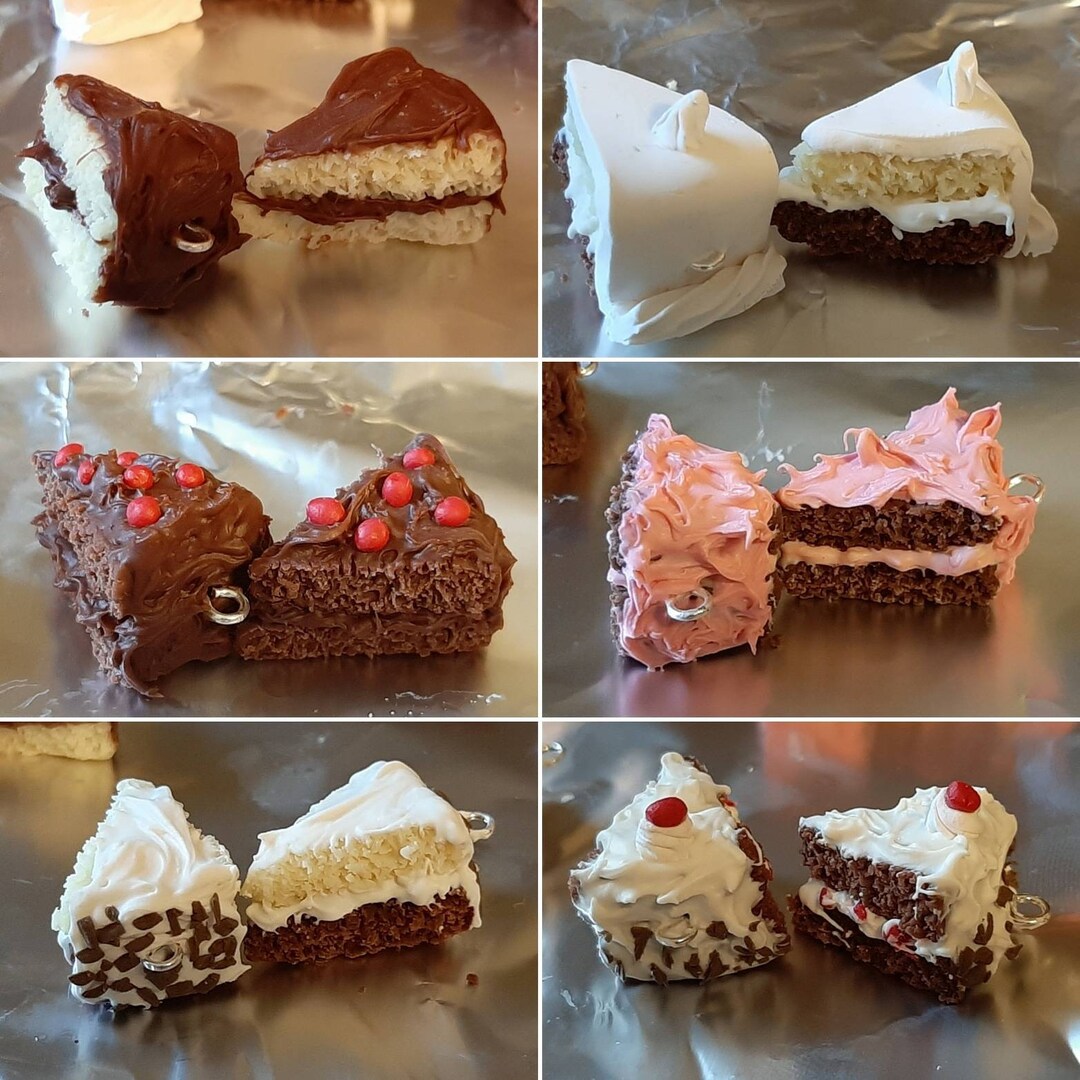 Mini Cake Slice Polymer Clay Earring Charms Choose Your - Etsy