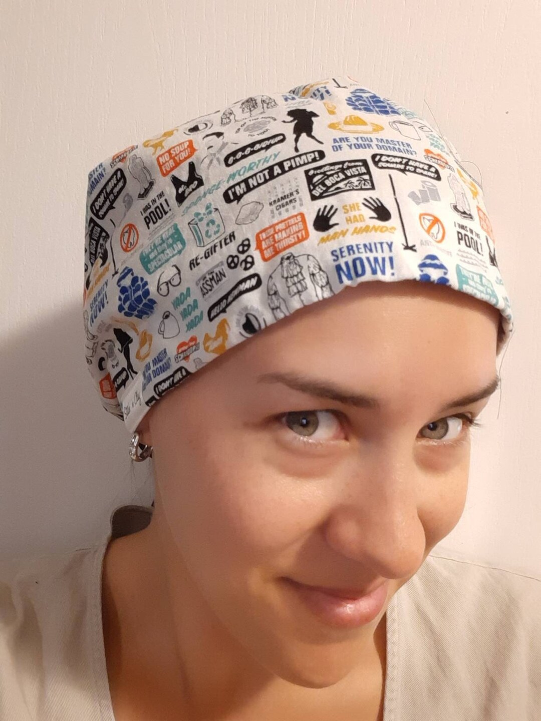 Ribbon Tie-back Women's Scrub Cap/or Hat for Ponytail Made With ...