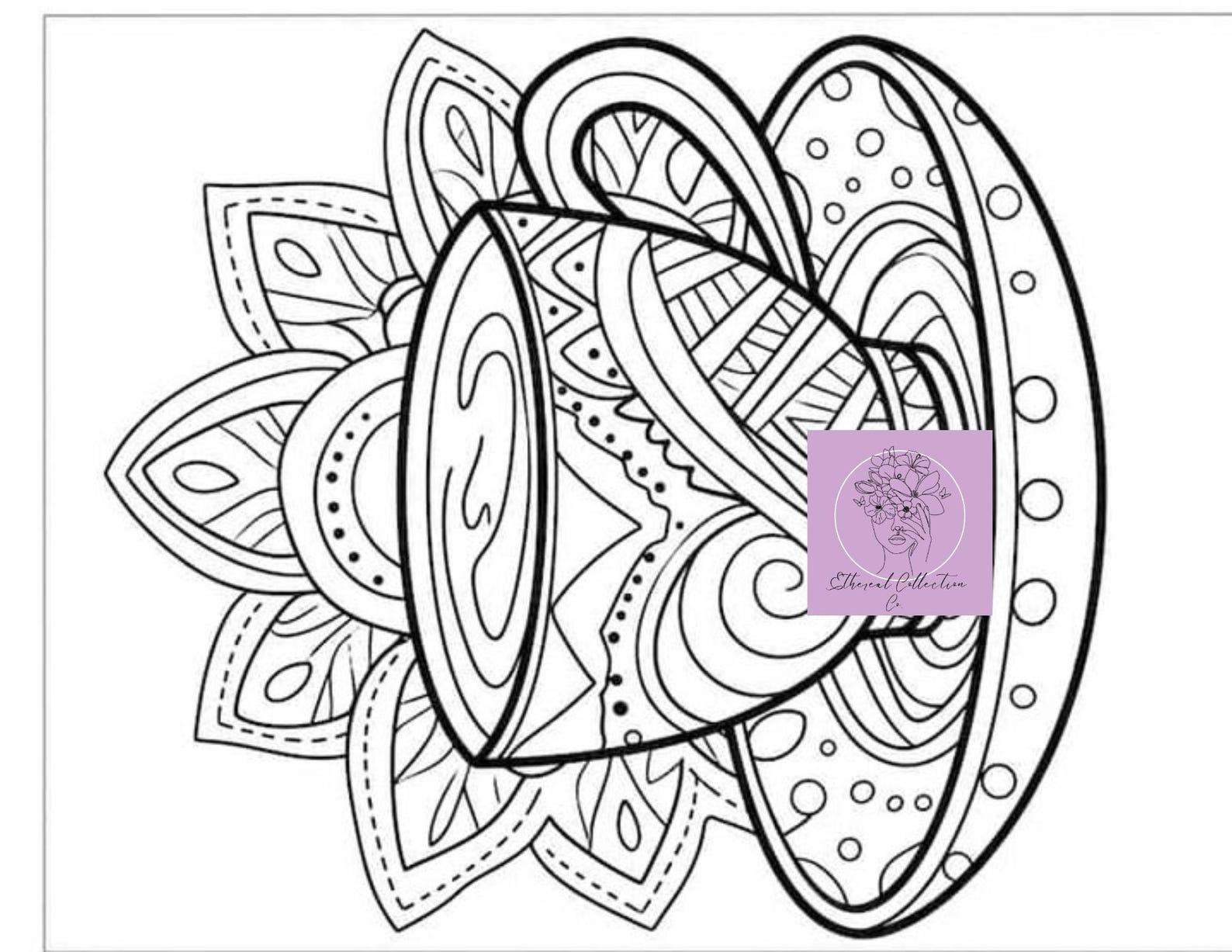 Coffee Lovers Coloring Pages Relaxing Caffeine-themed PDF Print Digital ...