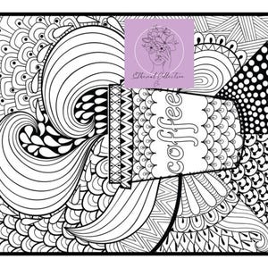 Coffee Lovers Coloring Pages Relaxing Caffeine-themed PDF Print Digital ...