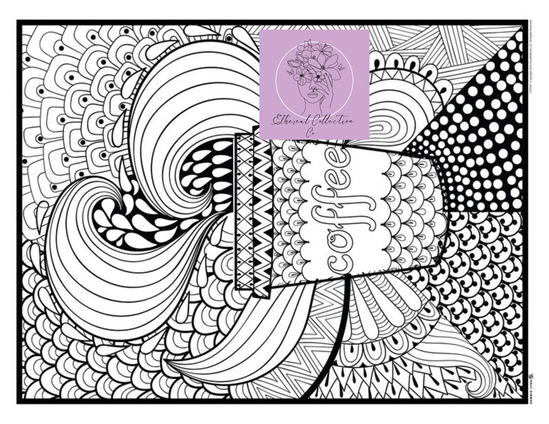 Coffee Lovers Coloring Pages Relaxing Caffeine-themed PDF Print Digital ...