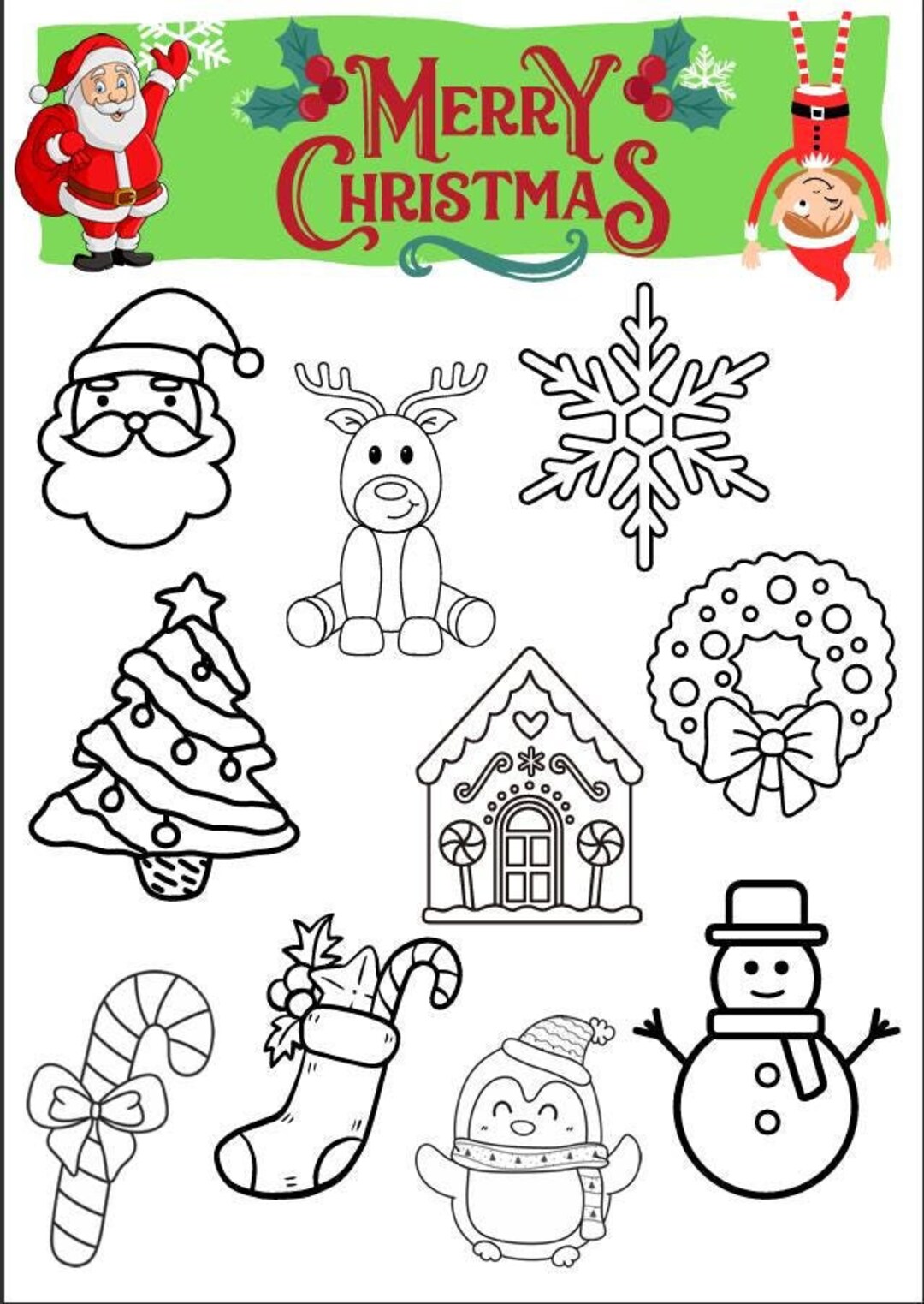 Christmas Coloring Pages, School Activities for Christmas - Etsy