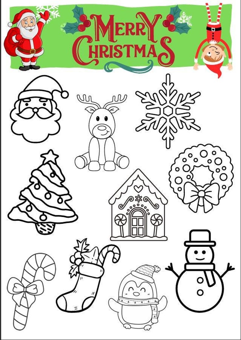 Christmas Coloring Pages, School Activities for Christmas - Etsy