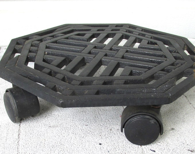 Plant Dolly Vintage Octagon Iron Trolley Pot Mover - Etsy