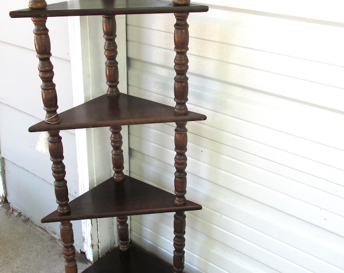 Corner Spindle Shelf Vintage 4 Tier Floor Stand 40.25 Inch High - Etsy