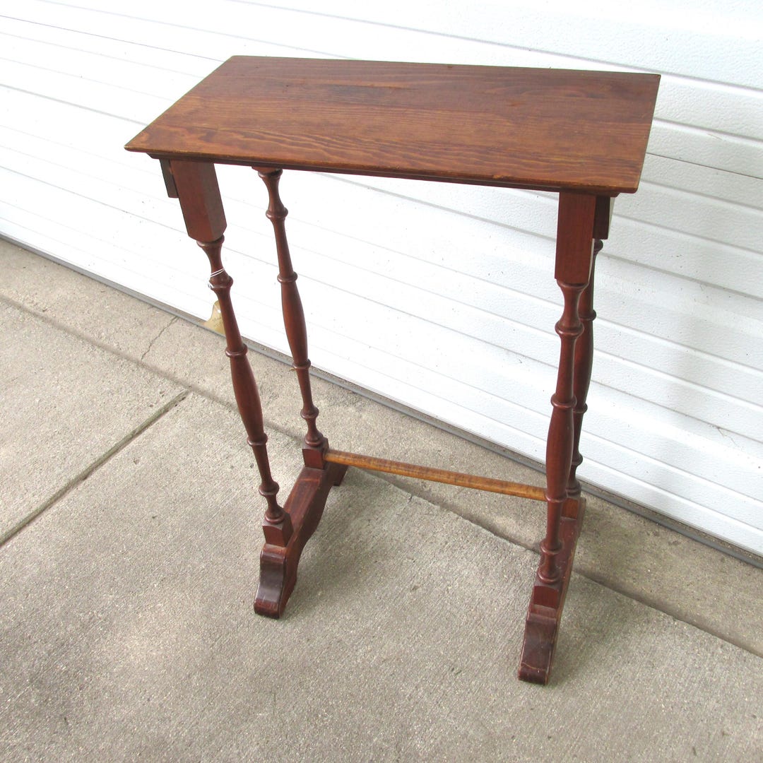 End Table Vintage Spindle Leg Entry Stand - Etsy
