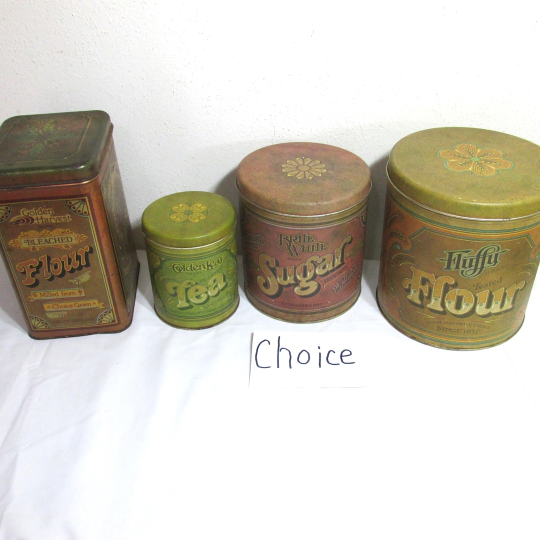 Ballonoff Metal Canisters Vintage Single Flour Tin - Etsy